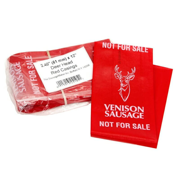 Buy Red Fibrous Venison Printed Casings 61mm | The Sausage Maker – The ...
